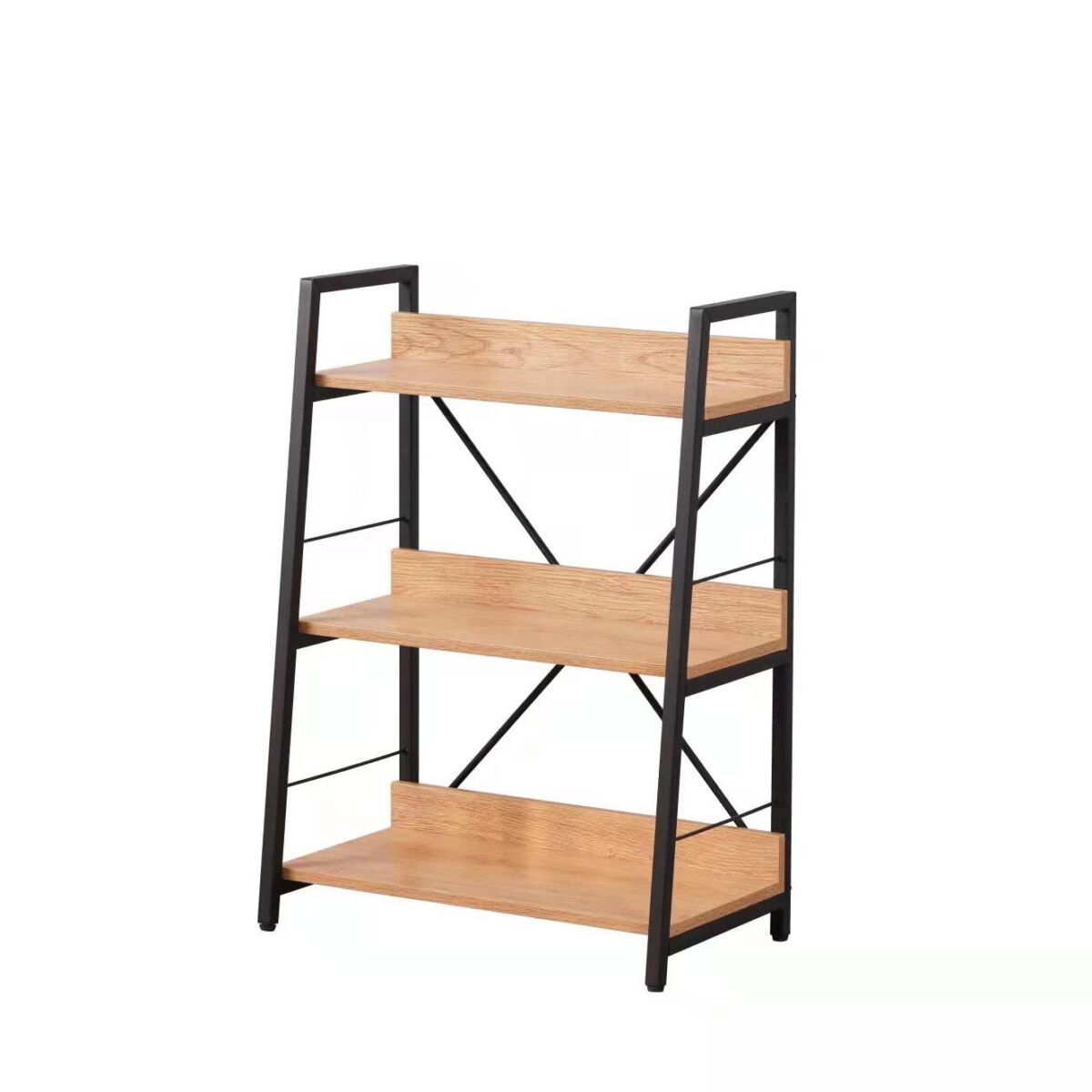 Wood 3 Shelf Standard Bookcase with Metal Frame ST-110-3 | Tianjin ...