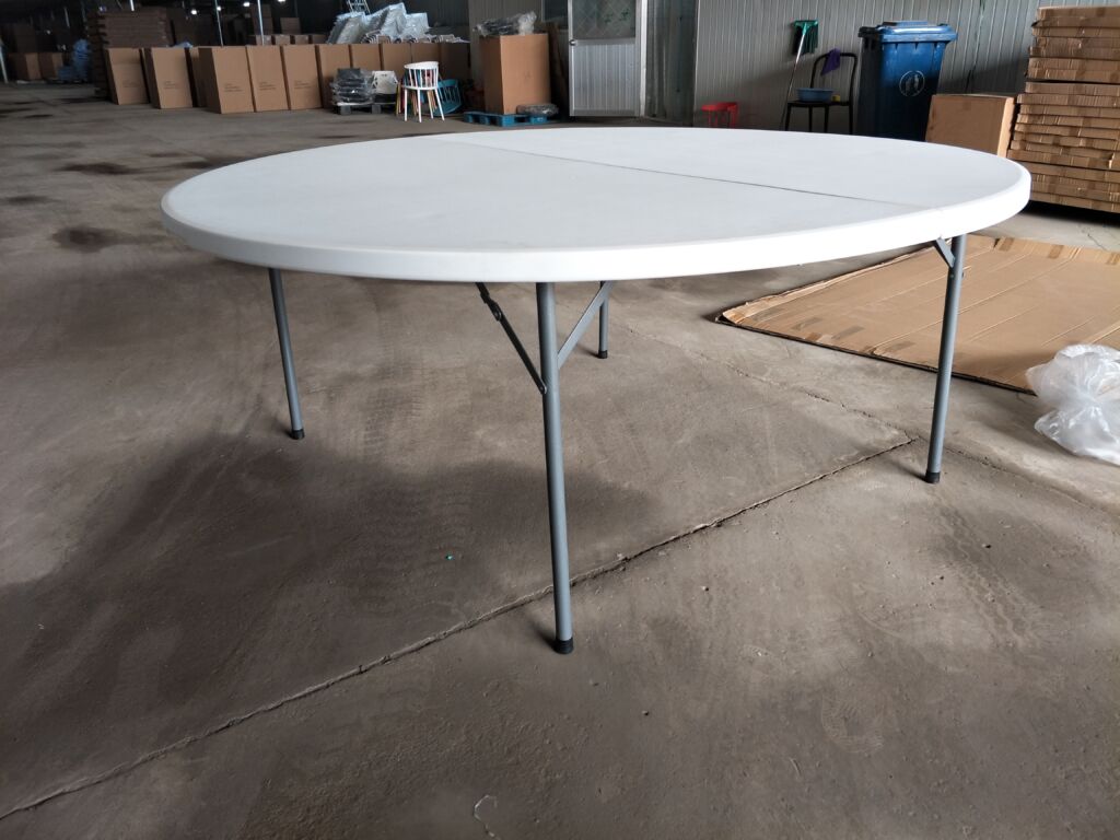 Durable powder-coated steel frame HDPE top Plastic White Folding ...